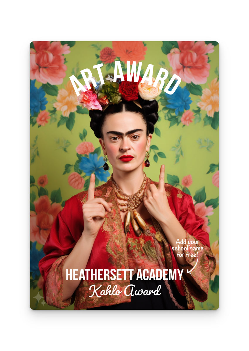 Frida Kahlo Art award postcard – doodle education