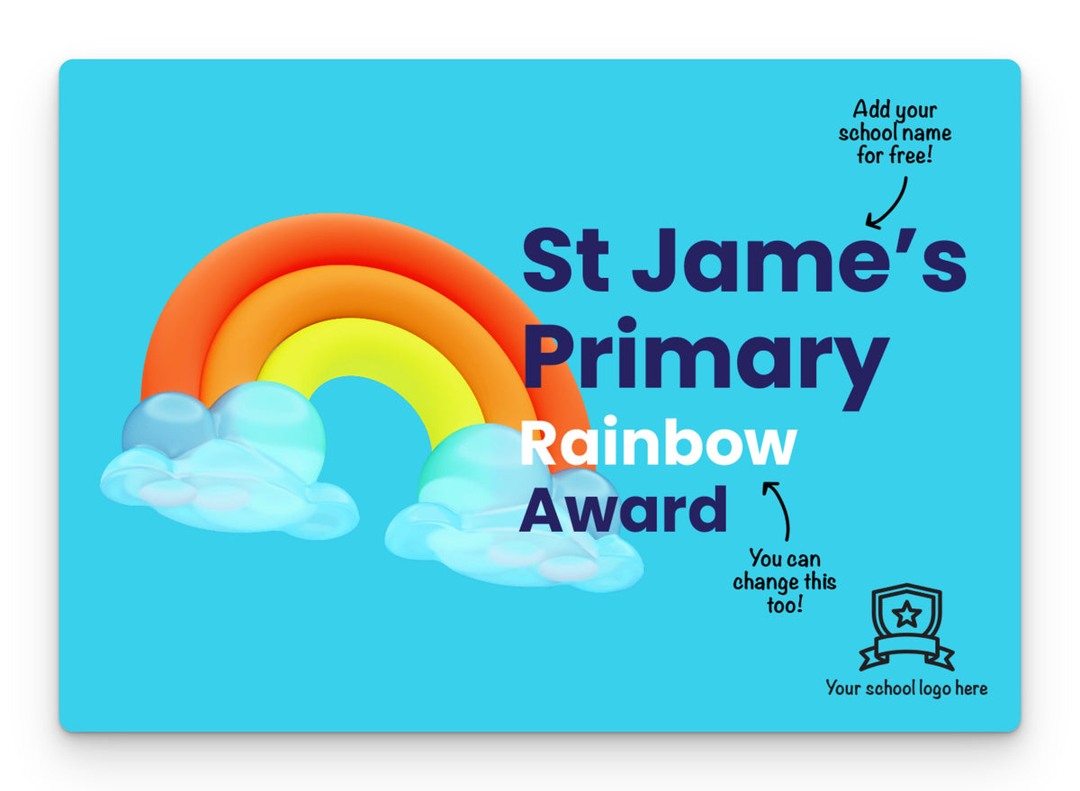 Rainbow award postcard – doodle education