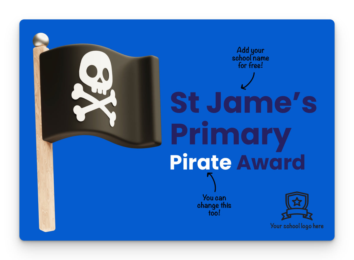 Pirate award postcard – doodle education