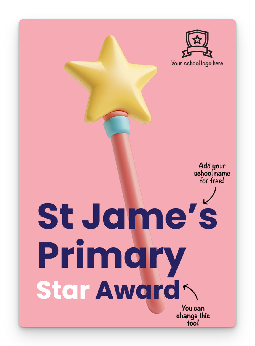 Star wand award postcard – doodle education