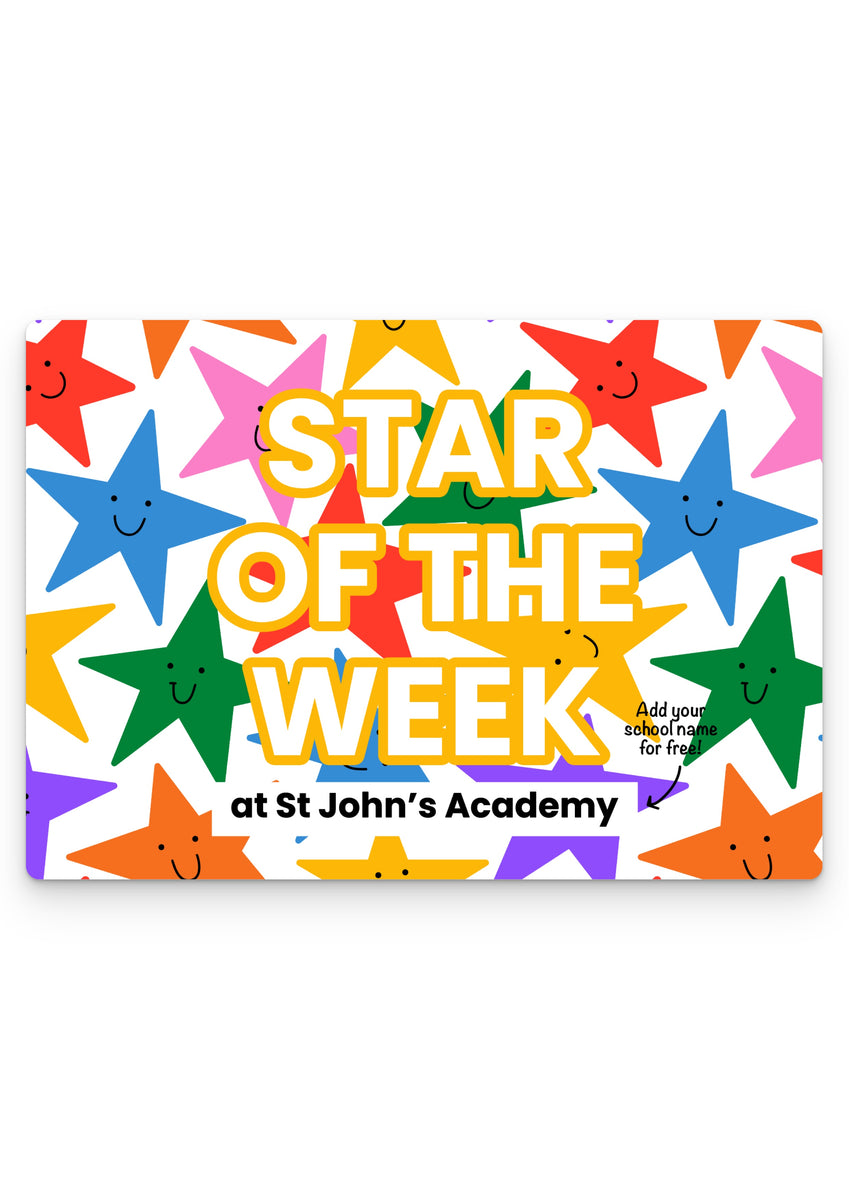 Star of the week award postcard – doodle education