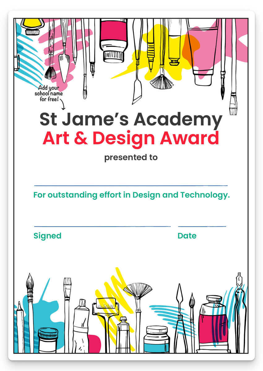 Art Award Certificate – doodle education