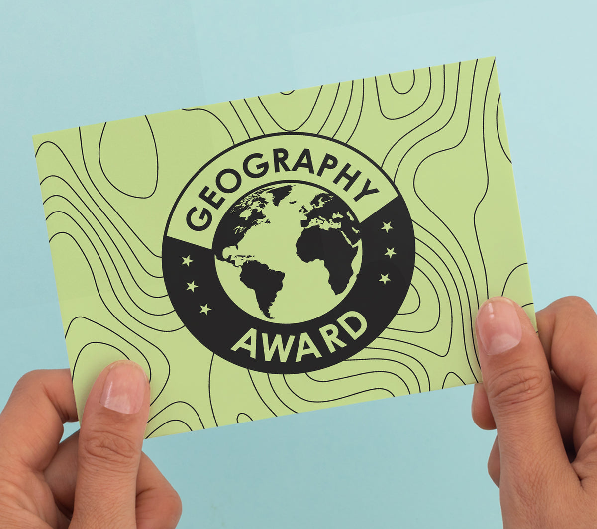 Geography award postcard – doodle education