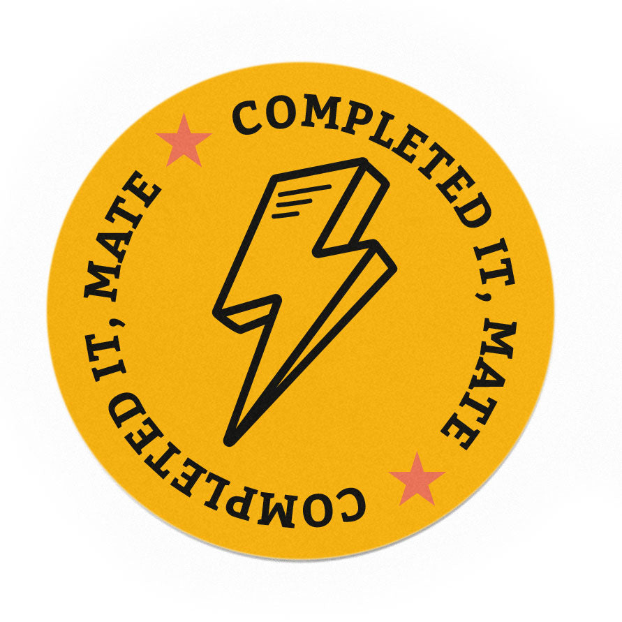 Completed it, mate! Stickers – doodle education