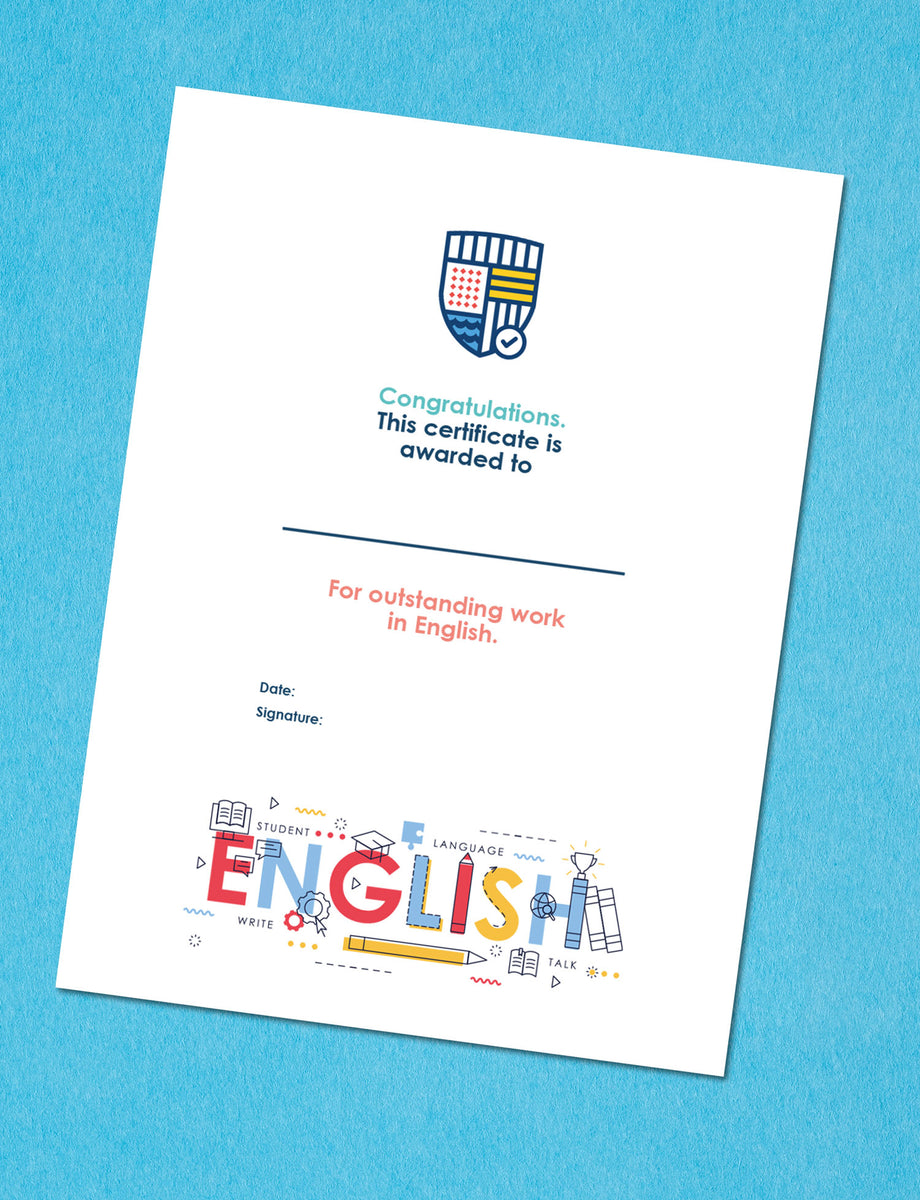 English Award Certificate – doodle education