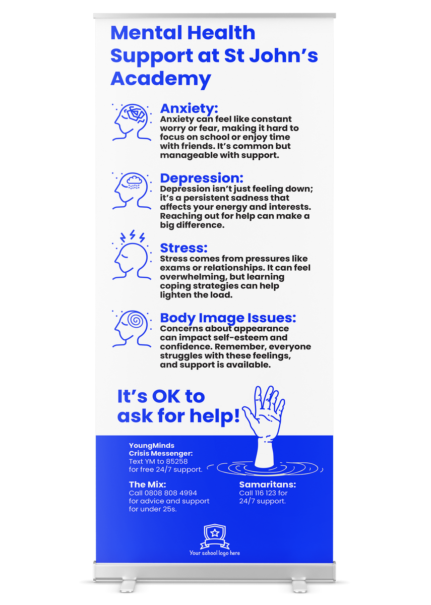 Mental Health Support roller banner – doodle education