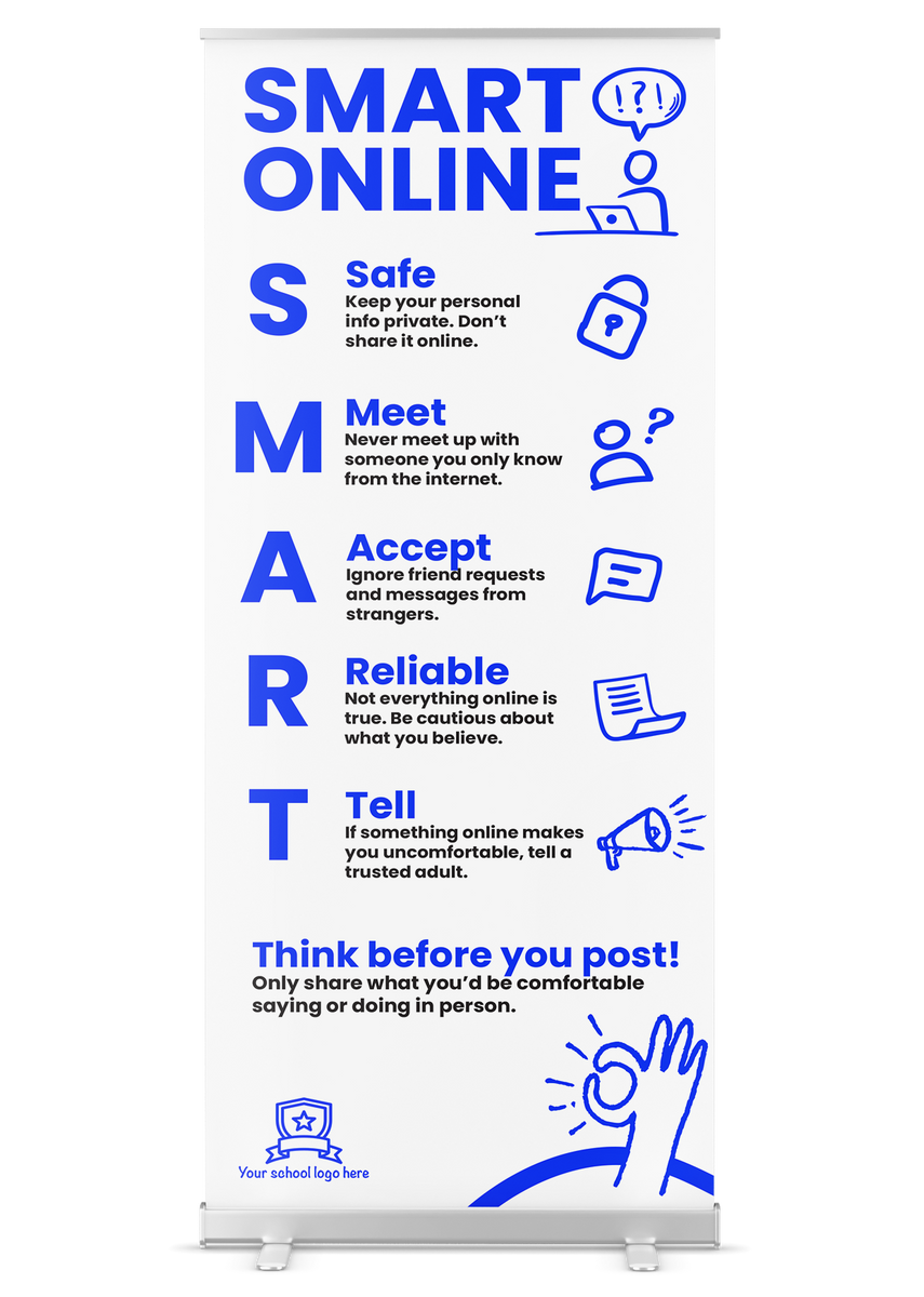 Smart Online roller banner – doodle education