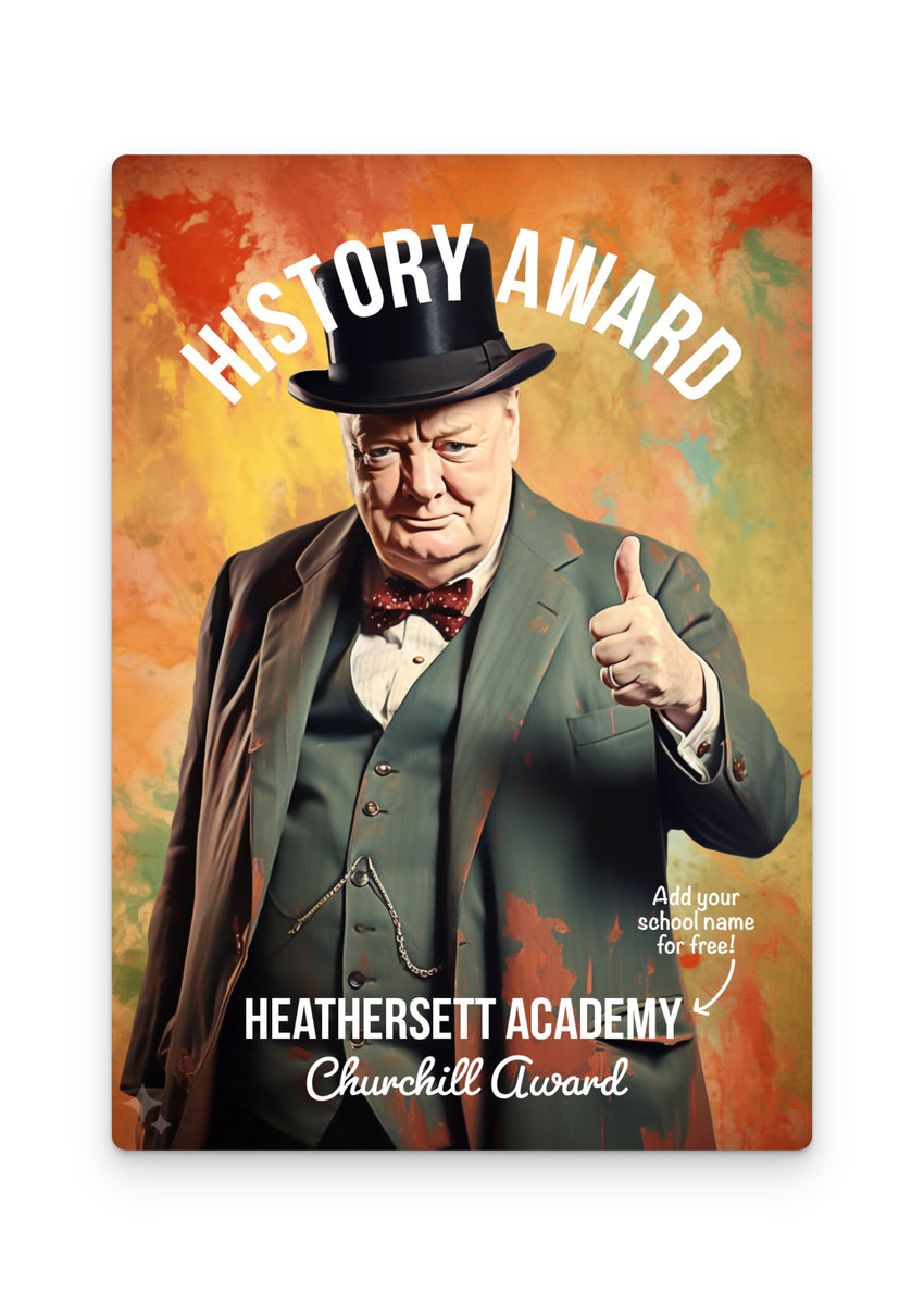 Churchill history award postcard – doodle education