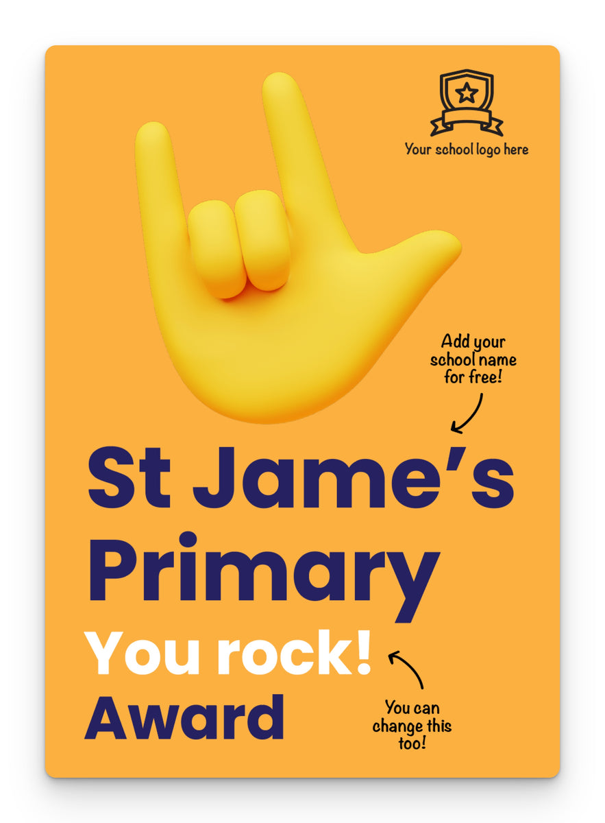 You rock award postcard – doodle education