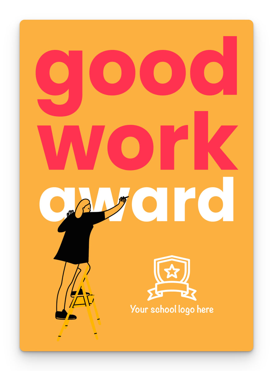 Good work award postcard – doodle education