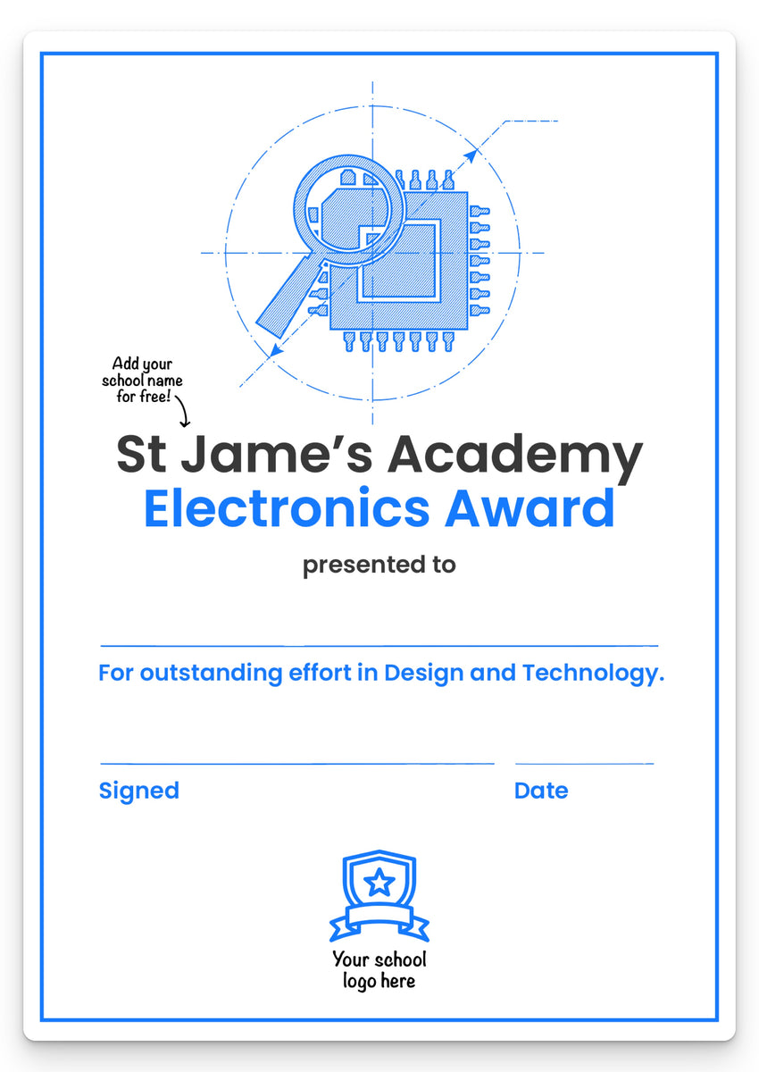 Electronics Award Certificate – doodle education