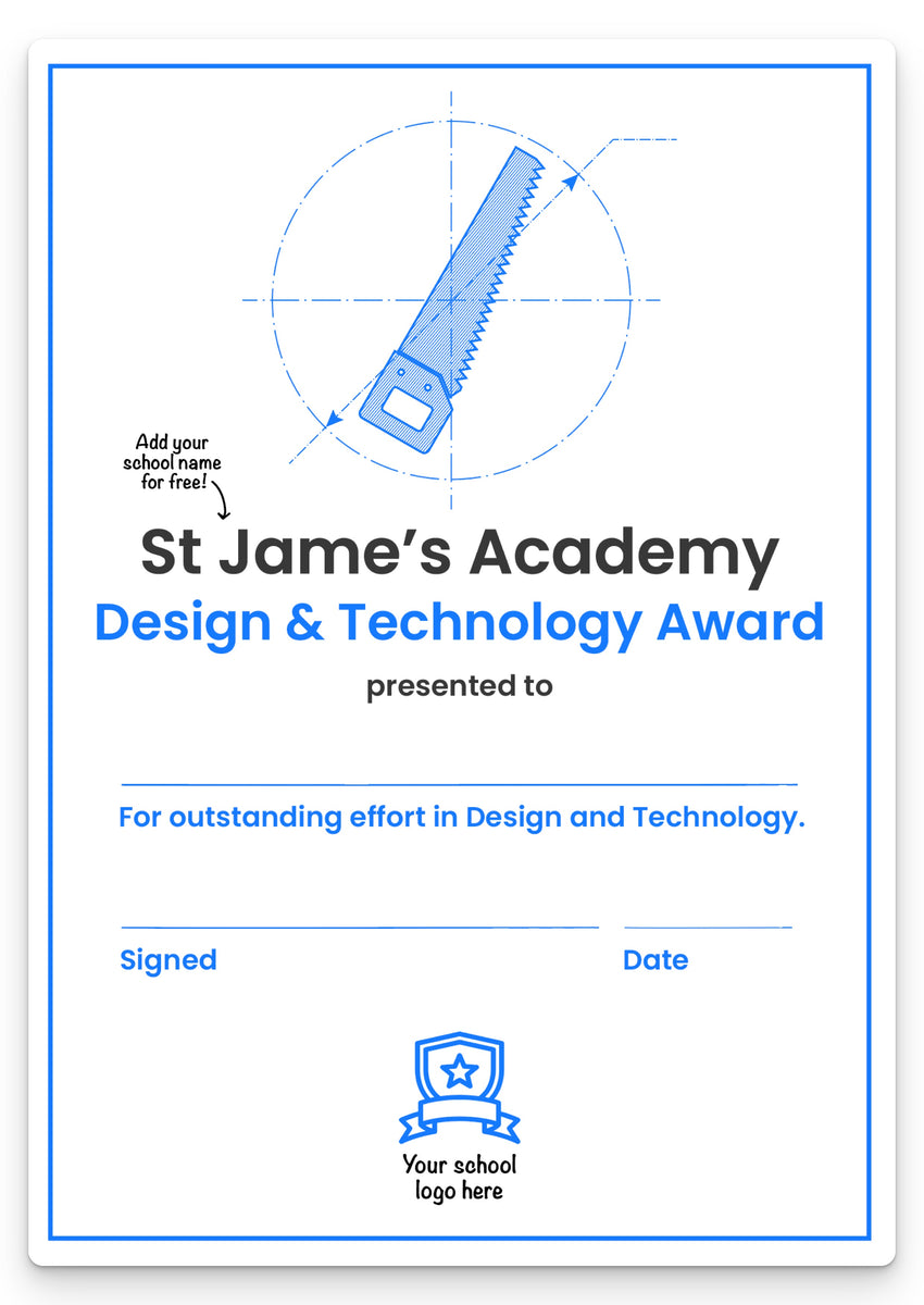Design and Technology Award Certificate – doodle education