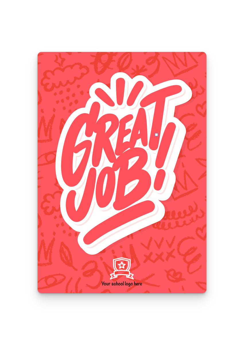 Great Job award postcard – doodle education
