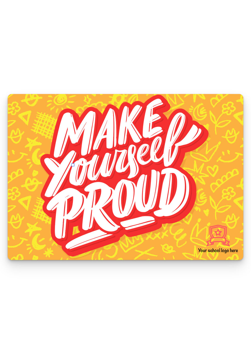 Make yourself proud postcard – doodle education