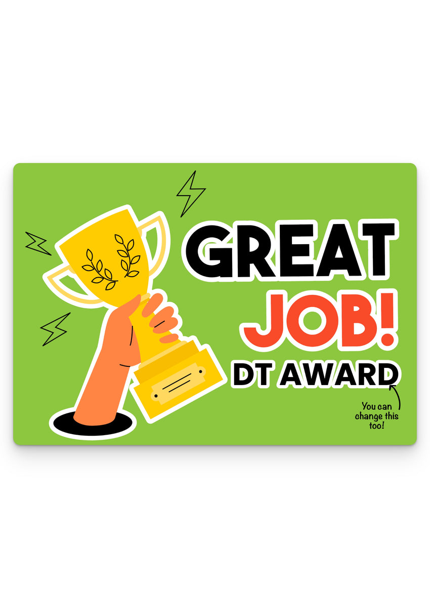Great job award postcard – doodle education