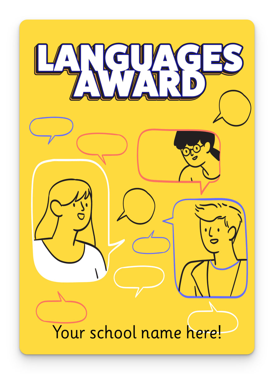 Language award postcard – doodle education