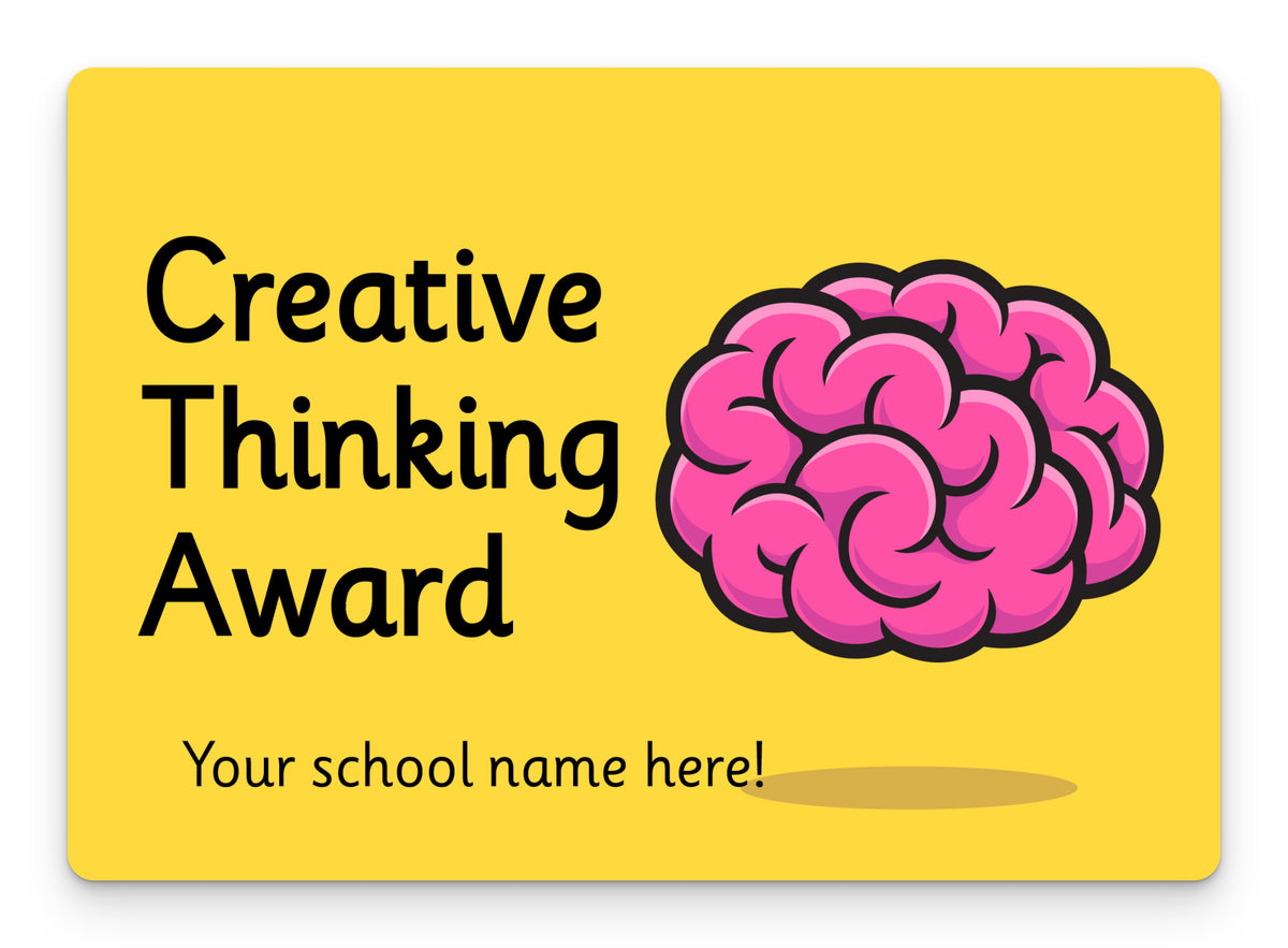 Creative thinking award postcard – doodle education