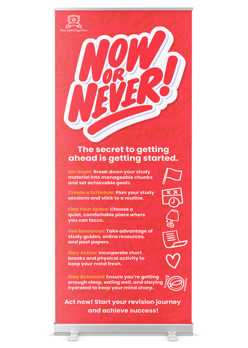 Revision roller banner – doodle education