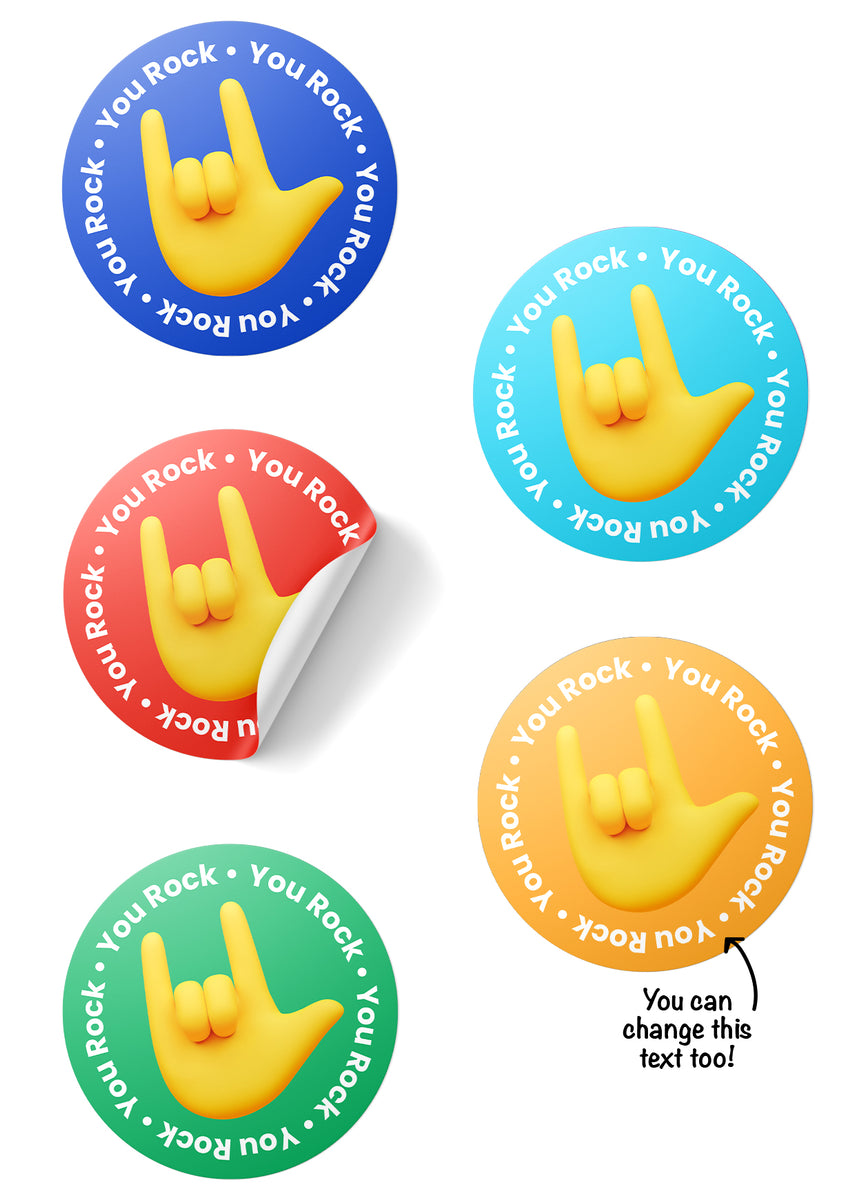 You Rock Award Stickers – doodle education