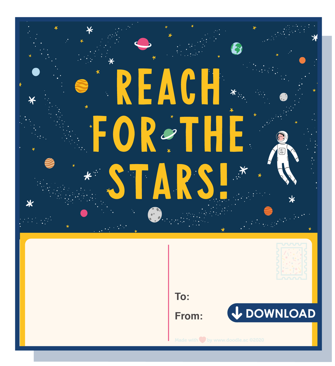 Stars digital postcard – doodle education