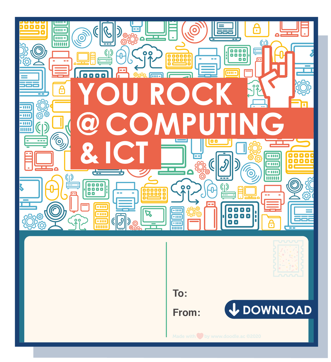 You rock @ ICT digital postcard – doodle education