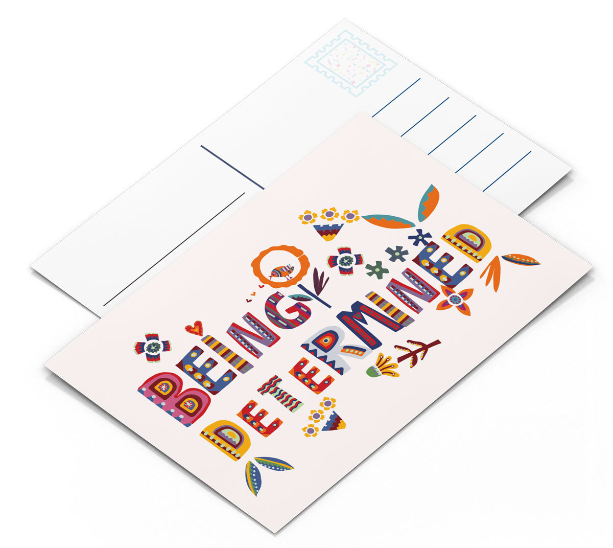 Being determined postcard – doodle education