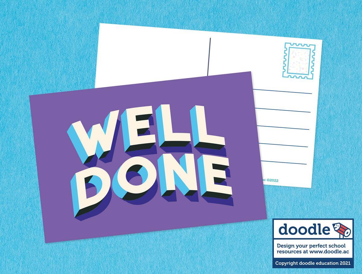 Well done postcard – doodle education