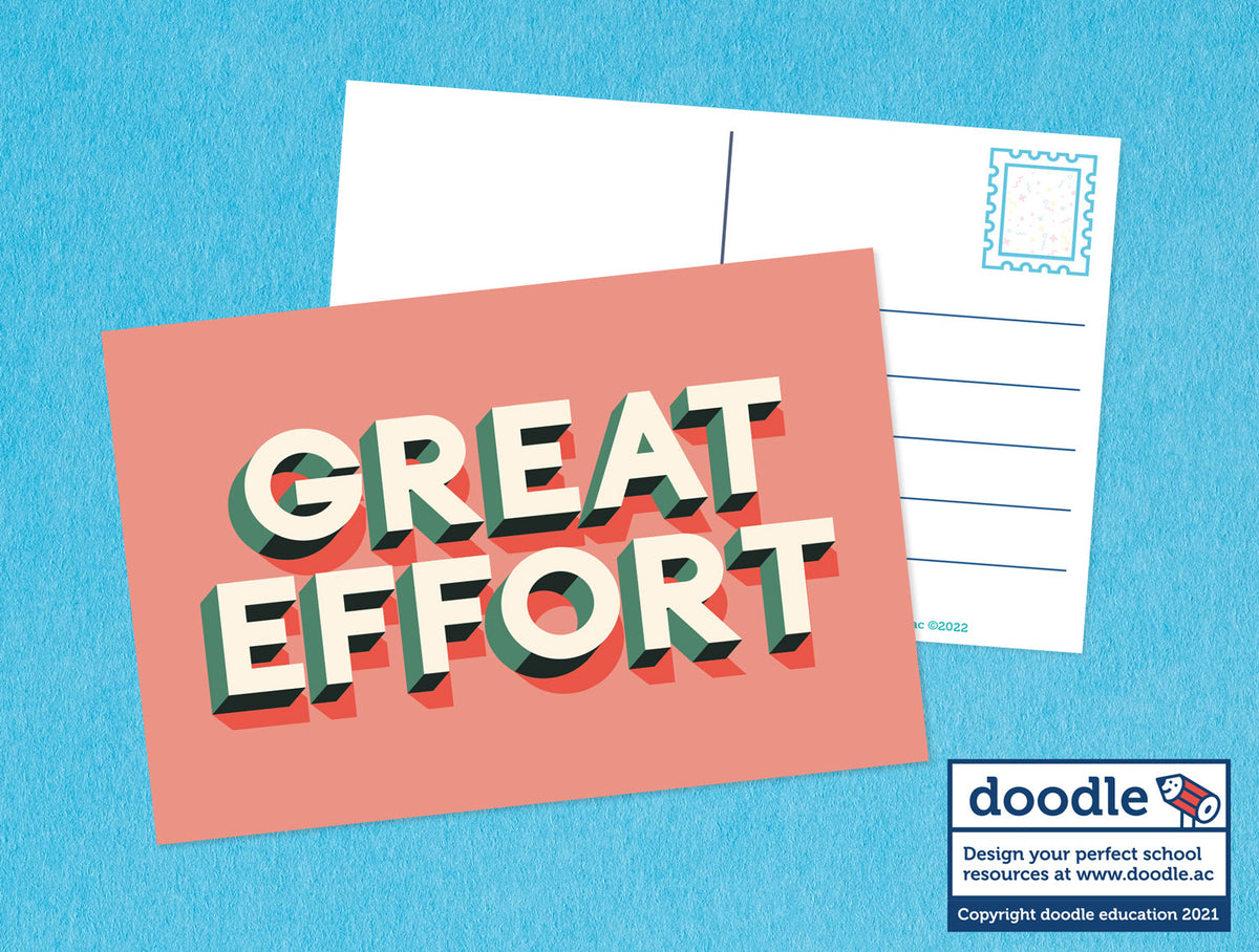 Great effort postcard – doodle education