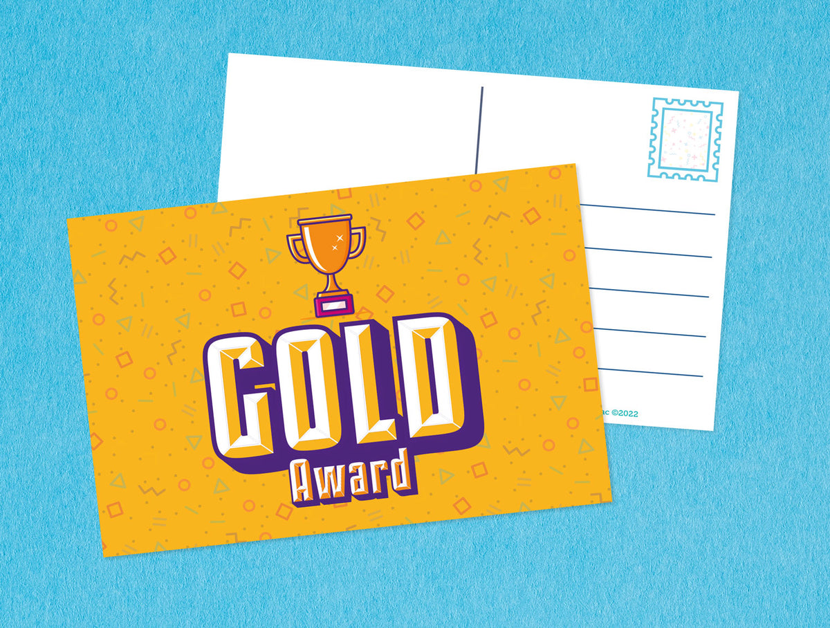 Gold award postcard – doodle education