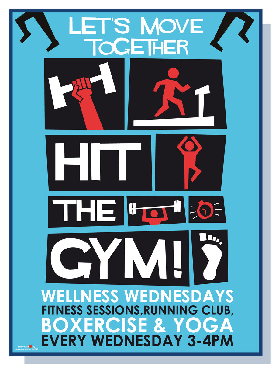 Hit the gym! poster – doodle education