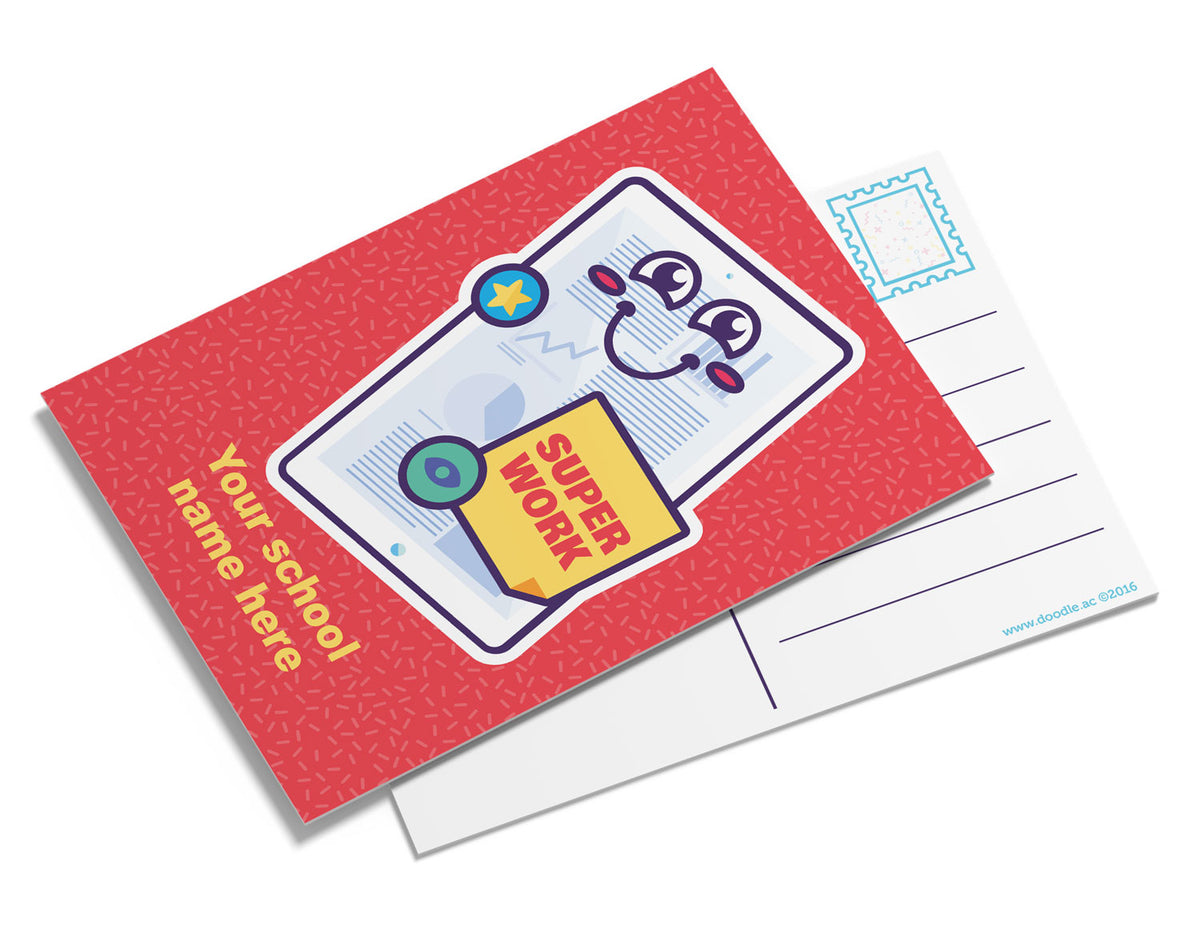 Super work postcard – doodle education