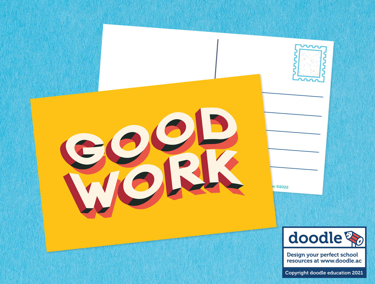 Good work postcard – doodle education